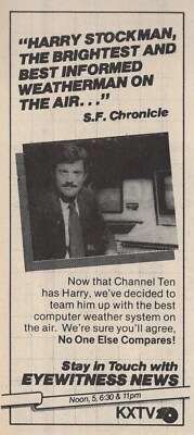 1983 KXTV TV NEWS AD~HARRY STOCKMAN WEATHER REPORTER Sacramento ...