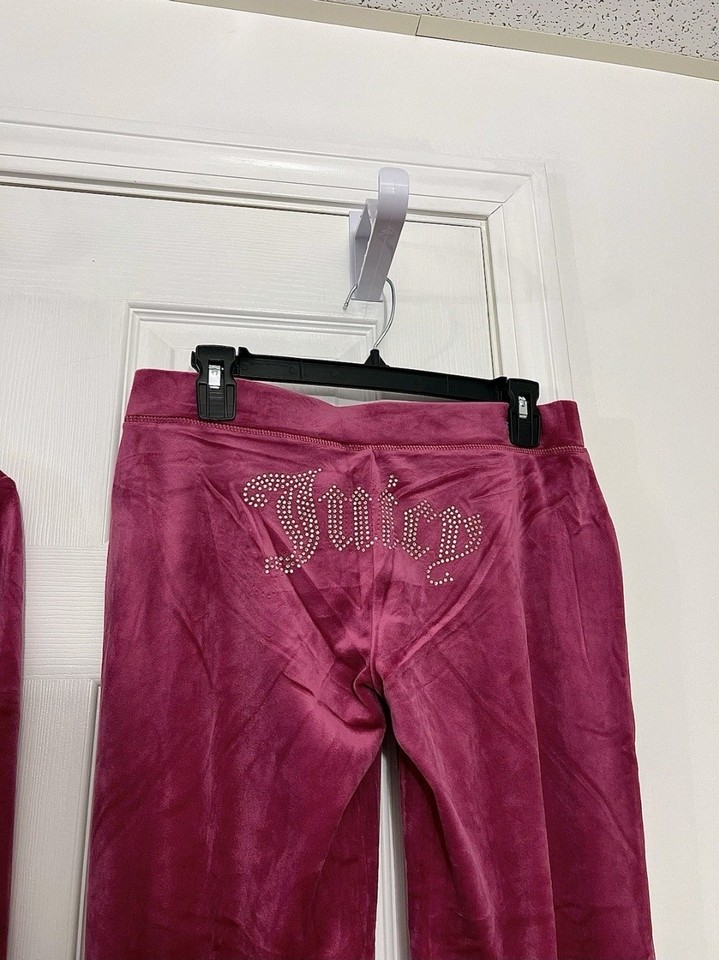 Juicy Couture Velour Bling Festival Fuchsia Tracksuit Set Size M NWT ...