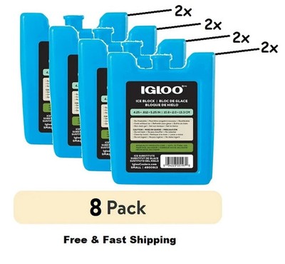 4 pack Small Igloo Reusable Ice Pack for Lunch Boxes & Coolers ( FREE ...