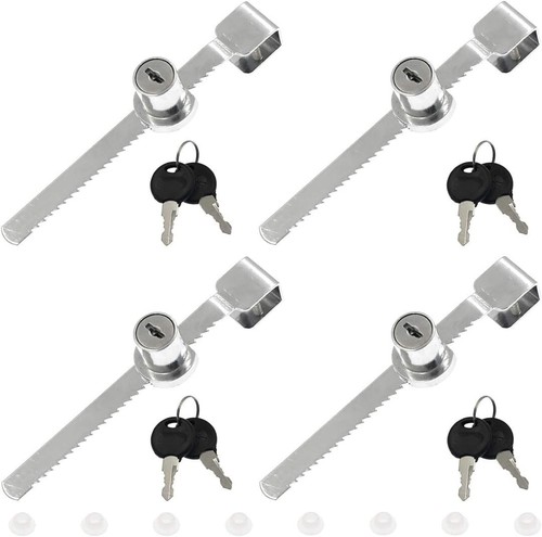 4Pcs Drawer Display Case Showcase Sliding Glass Door Ratchet Lock with ...