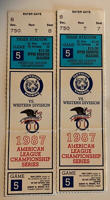 1987 ALCS Ticket Stubs GAME 5–Minnesota Twins @ Tigers—-TWINS CLINCH | eBay