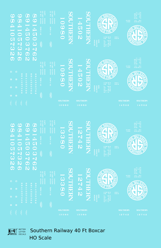 K4 HO Scale Decals Southern Railway 40 Ft Boxcar White | eBay