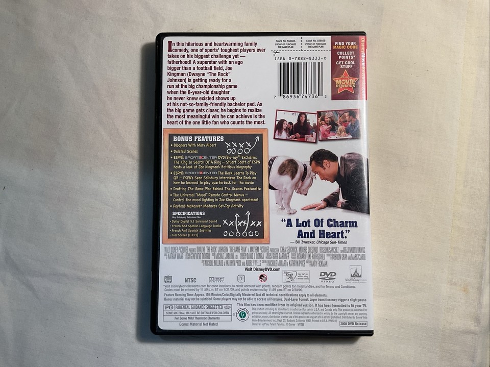 The Game Plan (Full Screen Edition) - DVD 786936747362| eBay