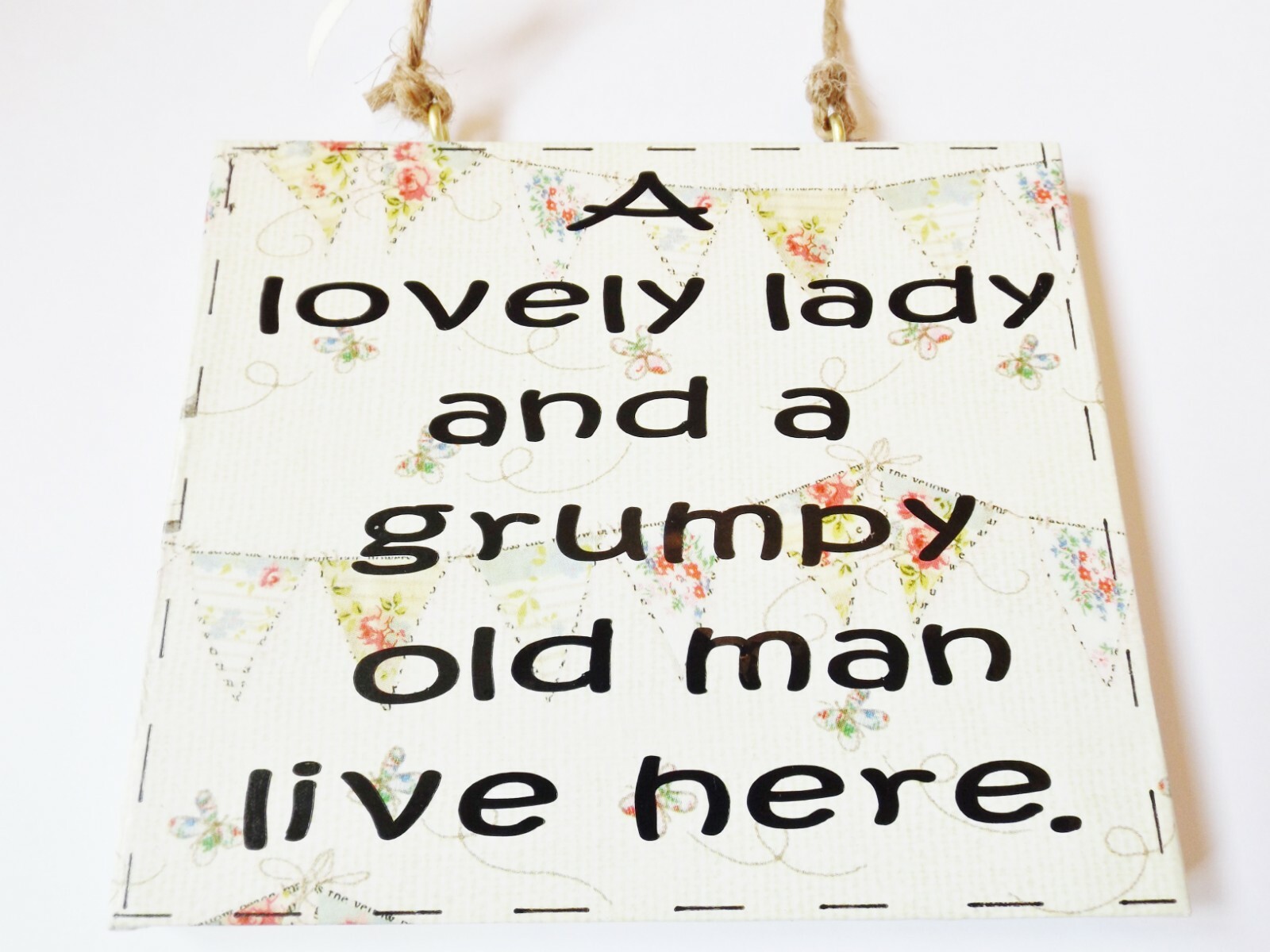 Lovely Lady Grumpy Old Man Sign Wall Plaque Home Decor Couples Family ...