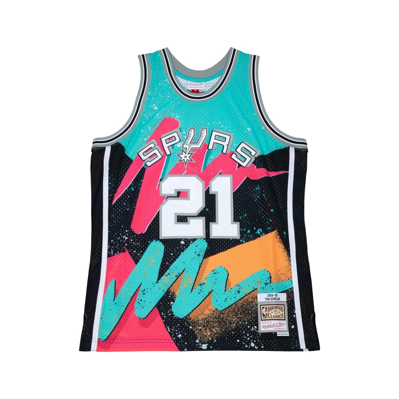 Mens Mitchell & Ness NBA HYPER HOOPS SWINGMAN JERSEY - SPURS 1998 TIM DUNCAN | eBay