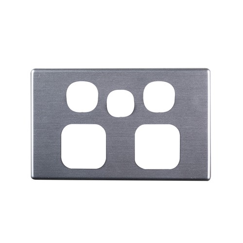 Elegant Double GPO Aluminium Cover Plate with Extra Switch | Horizontal ...
