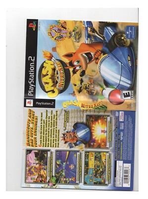 Crash Nitro-Kart Racing PS2 ARTWORK ONLY Authentic Original | eBay