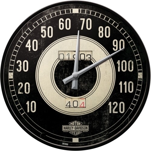 Nostalgic Art Wall Clock 30cm Round Metal Frame Quartz Harley-Davidson ...
