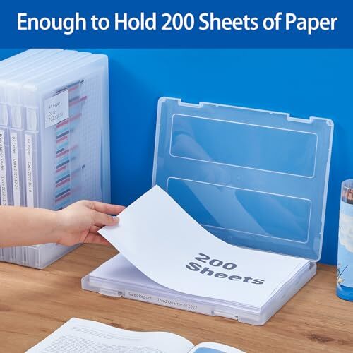 4 Pack Multi-Purpose A4 Paper Storage Box .5 x 11 Plastic Portable ...