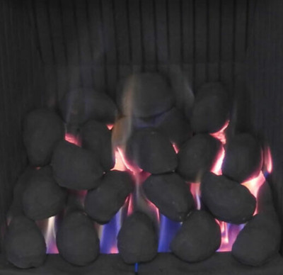 Gas Fire Coal Replacements 20 Large Oval Cast Black Artificial Coals ...