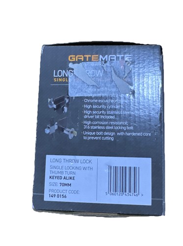 Gatemate 1490106 Long Throw Lock with Thumb Turn Heavy Duty Stainless ...