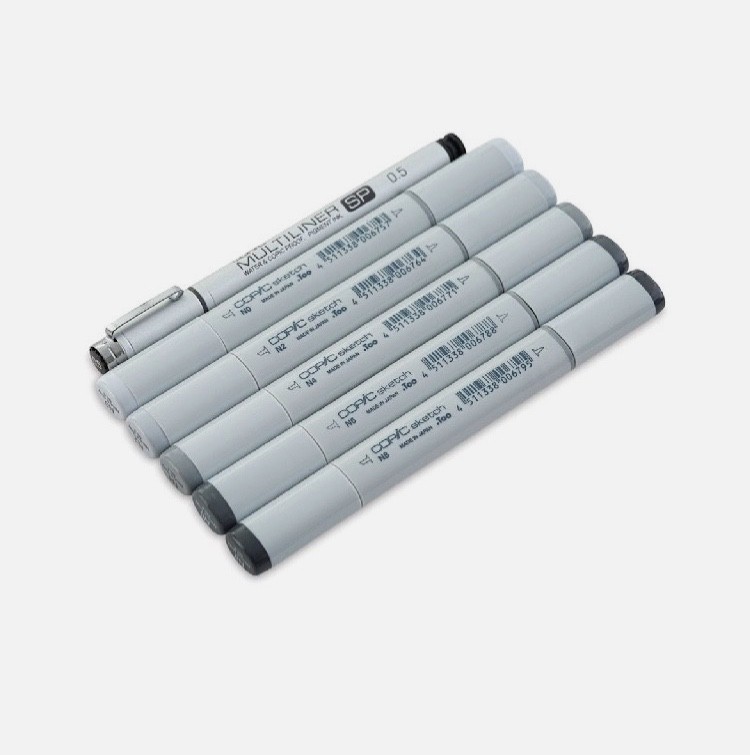 New COPIC Sketch 6 Marker Set Sketching Grays: N0, N2, N4, N6, N8, .5 ...