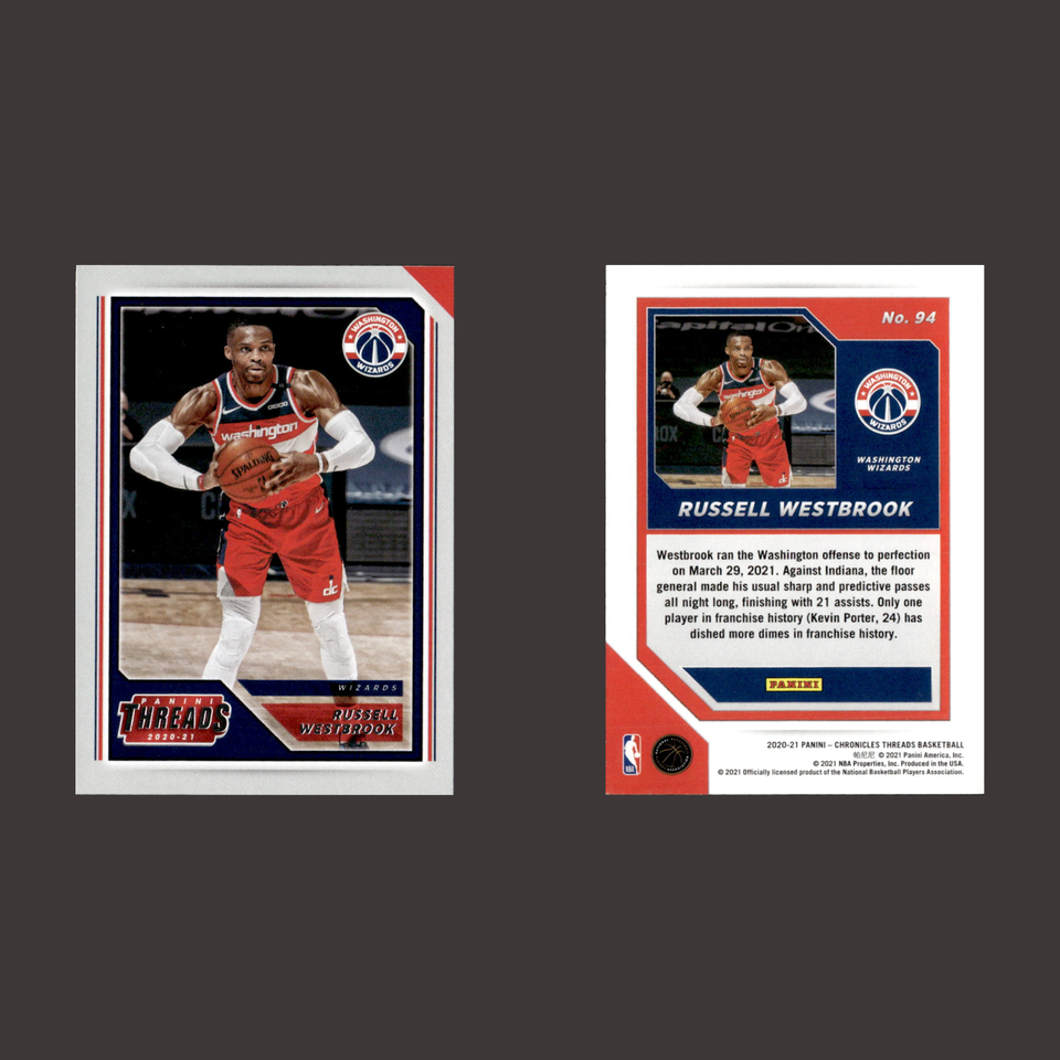 Lot of 17 Russell Westbrook Cards Thunder Rockets Wizards Lakers ...