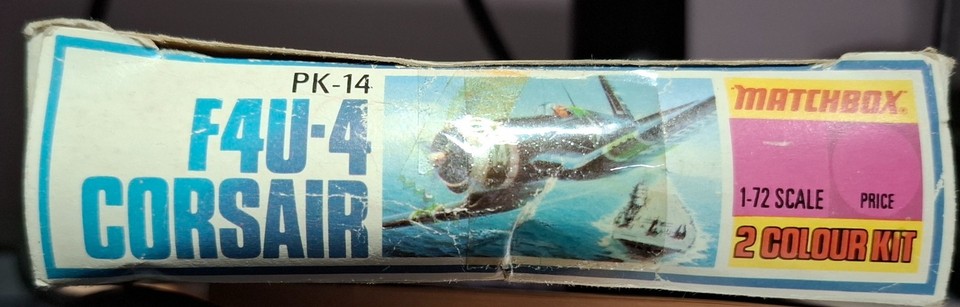 Vintage 1972 Matchbox PK-14 F4U-4 Corsair 1:72 1st edition rare ...