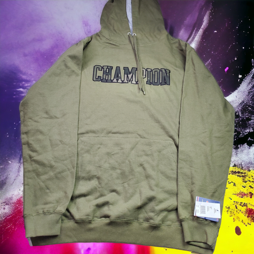 Champion Mens Size LT Sweatshirt Hoodie Pullover Camo Logo Army Green ...
