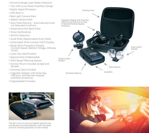 Uniden R4 Extreme Long Range Laser/Radar Detector, GPS, Camera Alerts ...