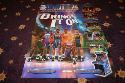 Midway NBA Showtime Video Arcade Game Wall Poster Flyer 24" X 36" | eBay