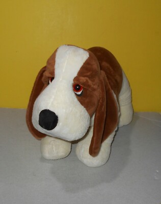Russ Hush Puppies Hound Dog Brown Cream Bean Plush Stuffed Animal LG 20 ...