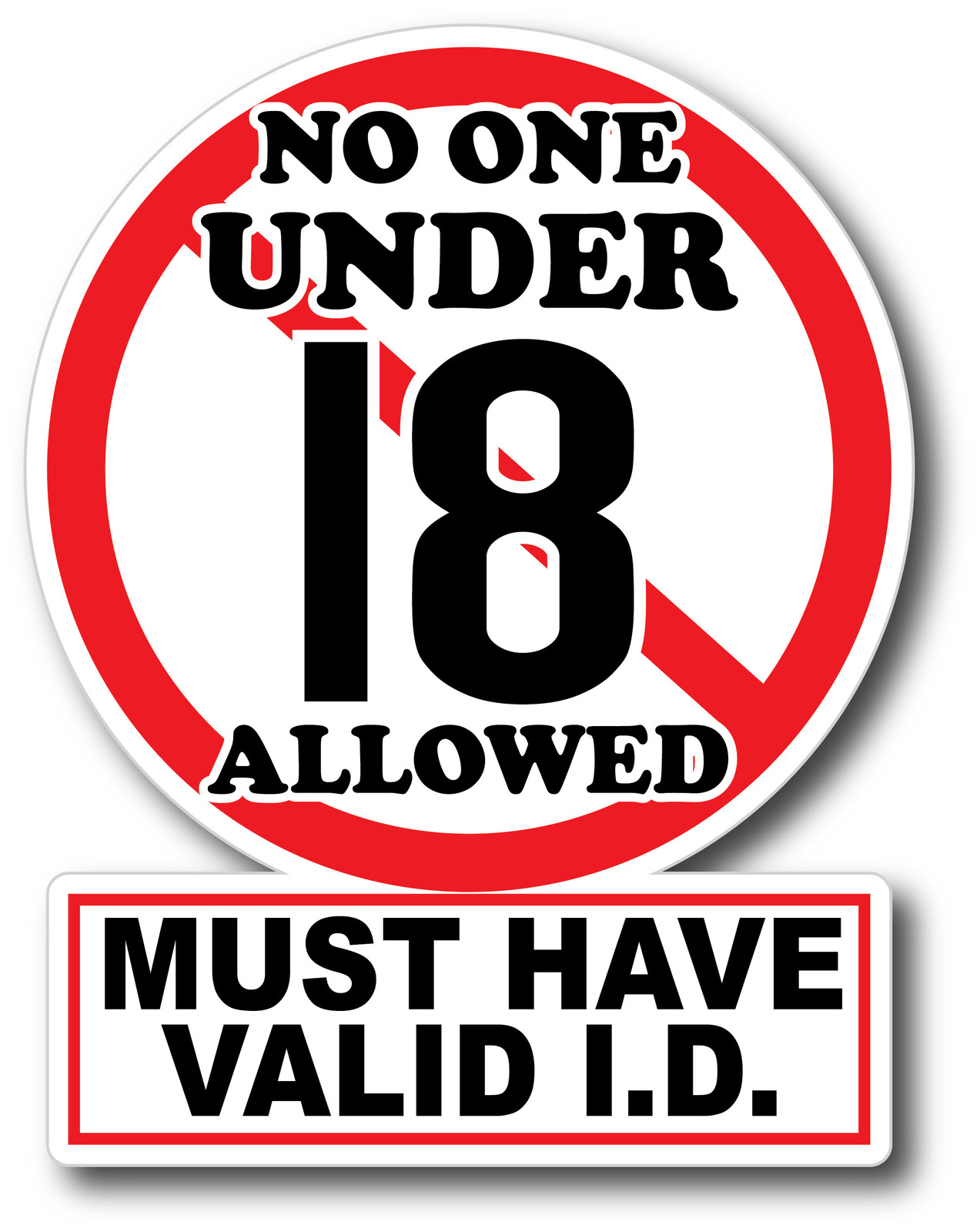 V2 No One Under 18 Sticker Decal High Quality Glossy Decal Restaurant ...