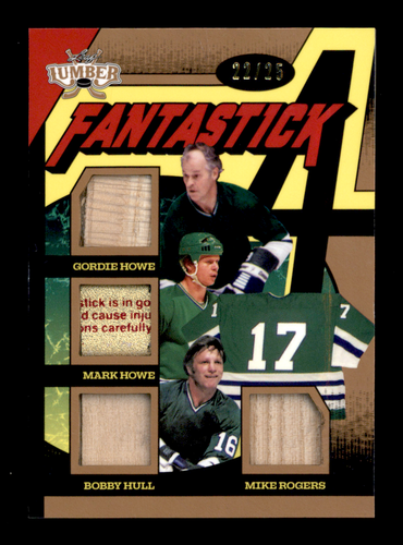 2022 Leaf Lumber F4-5 Gordie Howe Mark Howe Bobby Hull Mike Rogers ...