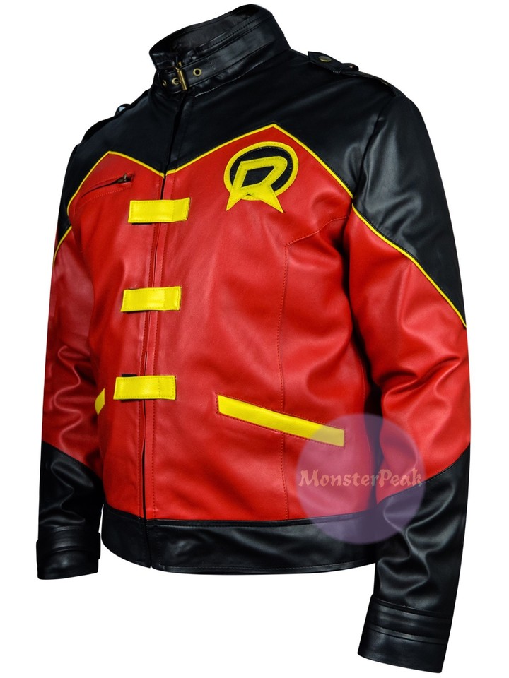 Justice League Robin Red & Black Real Sheep and Faux/Artificial Leather ...