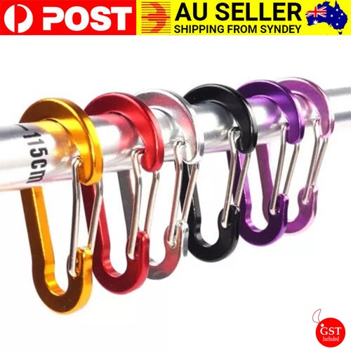 48Pcs Small Carabiner Snap Hook D-Ring Key Chain Clip Hiking Camping ...