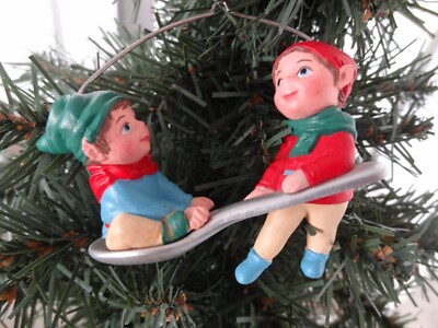 1990 Hallmark Keepsake Ornament Spoon Rider Elves .. Vintage.. | eBay