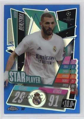 2020 Chrome Match Attax UCL Star Player Blue Refractor 72/150 Karim ...