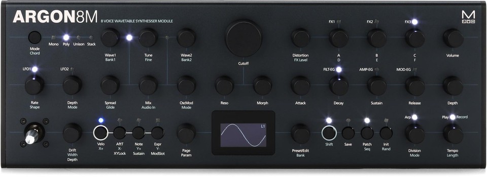 Modal Electronics Argon8-M 8-Voice Polyphonic Wavetable Synthesizer ...