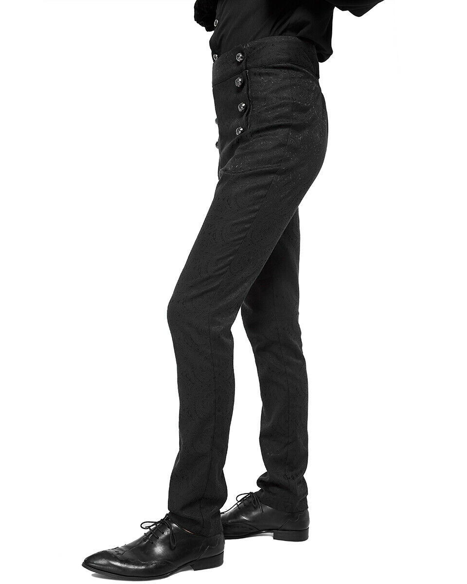 Devil Fashion Alastor Mens Steampunk Pants - Black Brocade | eBay UK