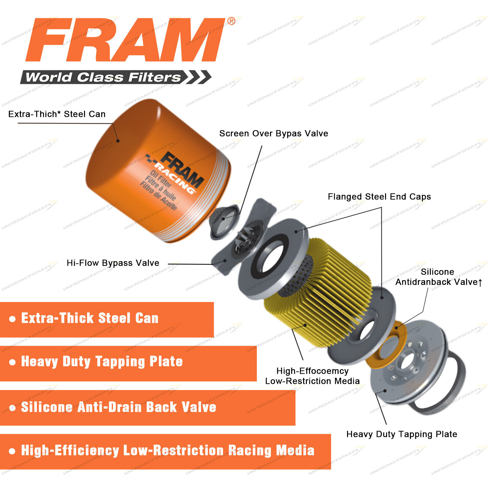 Fram Racing Oil Filter for SAAB 900 IM3 IM5 TU2 TU3 4 5 9000 95 96 99 ...