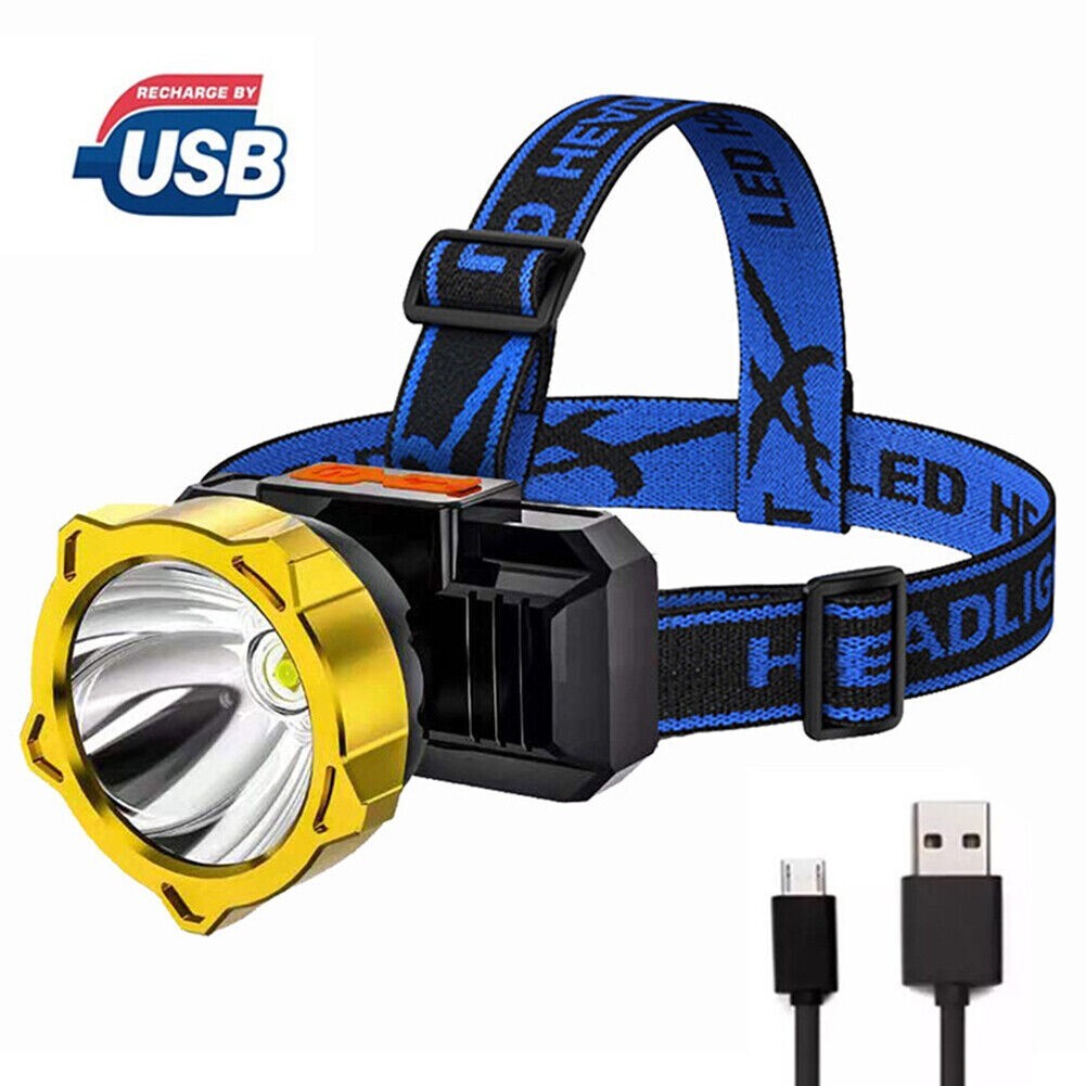 USB Rechargeable Headlamp Waterproof LED Headlight Head Light torch ...