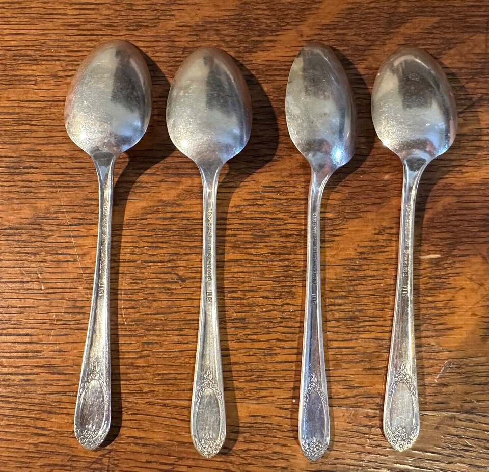 Rogers International Silver Plate Garland Rapture 4 Teaspoons | eBay