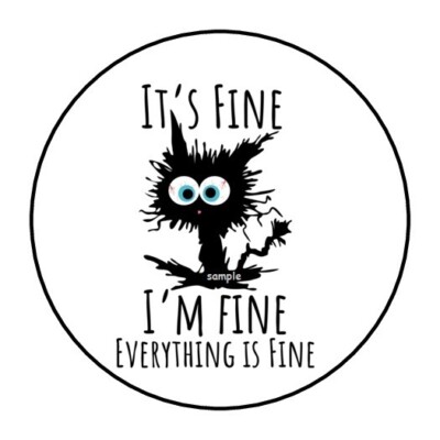 30 FUNNY CAT ENVELOPE SEALS LABELS STICKERS 1.5" ROUND IT'S FINE | eBay