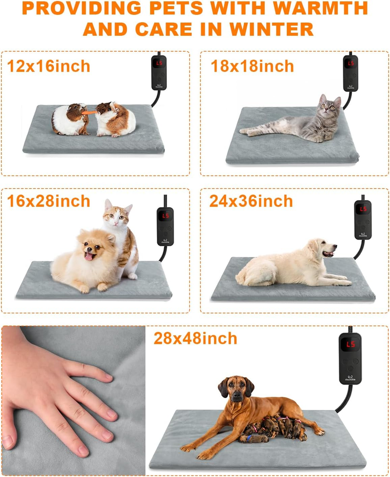 Outdoor Pet Heating Pad for Cat & Dog, Indoor Warming Heated Mat Pad ...