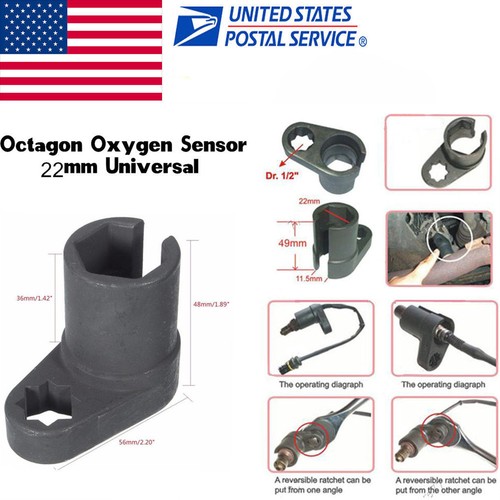 Universal 22mm 1/2" Drive Oxygen Sensor Socket Wrench Offset Removal ...