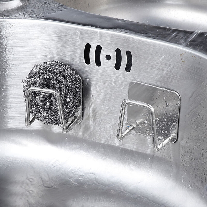 Adhesive Strong Wall Hanger Hook Sink Sponge Holder Drain Drying Rack ...