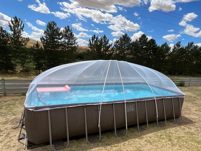 Above Ground Pool Net Covered Dome for 12’ Wx 20’ to 22’ L Rect. and ...