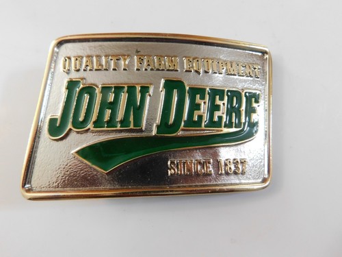 JOHN DEERE BELT BUCKLE QUALITY FARM EQUIPMENT SINCE 1837 NEW SQUARE ...