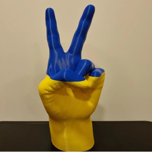 Modern Victory Hand Sculpture – Resin Peace Sign Decor for Desk and ...