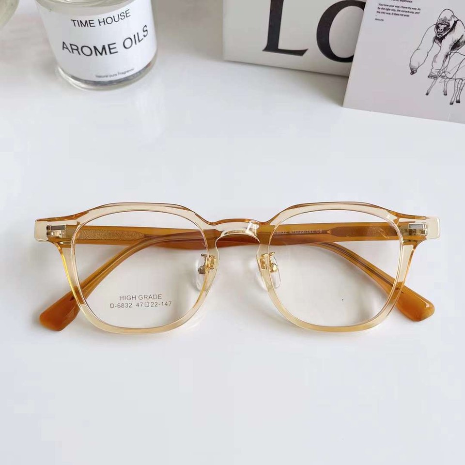 Retro Square Eyeglasses Lighted High Grade Frames Acetate Glasses Men ...