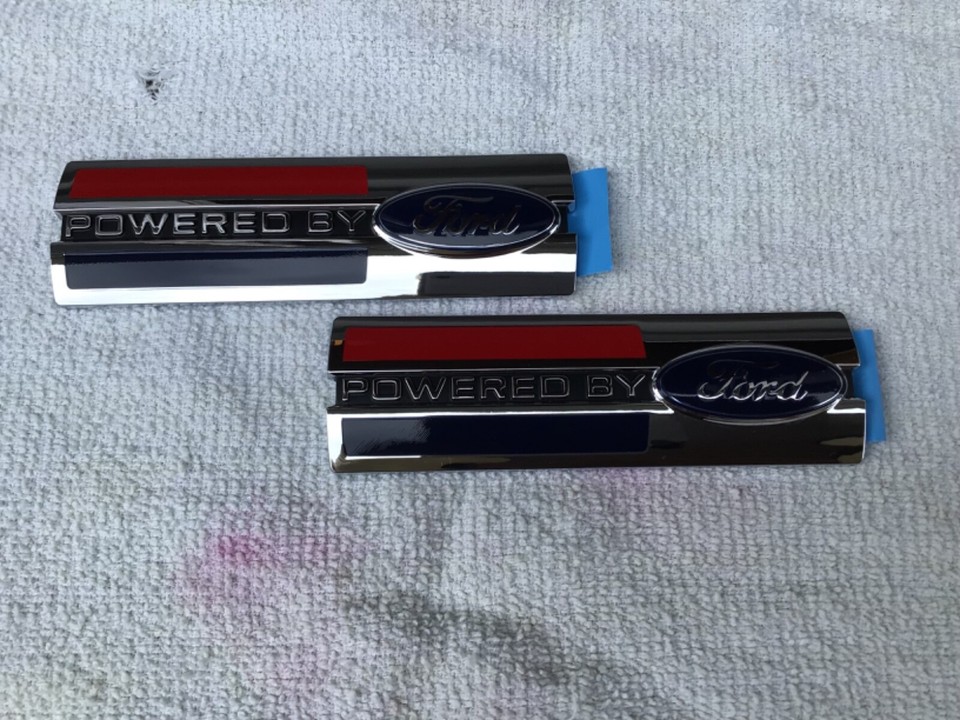 POWERED BY FORD EMBLEM SET - MUSTANG COBRA R LIGHTNING RAPTOR SHELBY GT ...