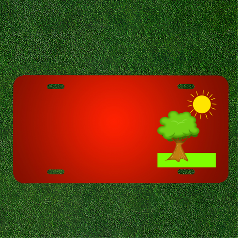 Custom Personalized License Plate With Add Names To Tree Sun Scenery ...