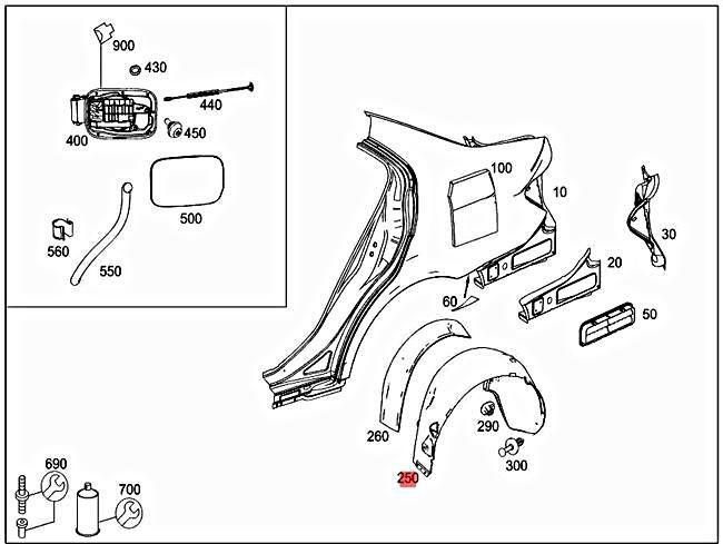 MERCEDES Mercedes-Benz OEM C300 Quarter Panel-wheelhouse Liner Left ...