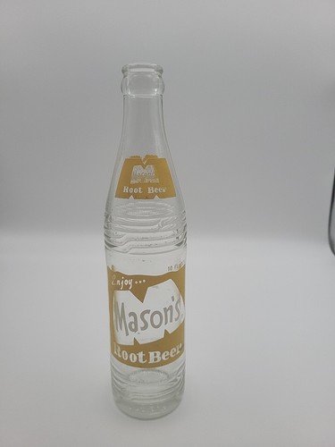 Vintage 1959 Drink Mason’s Root Beer 16oz Clear Glass Bottle -Chicago ...