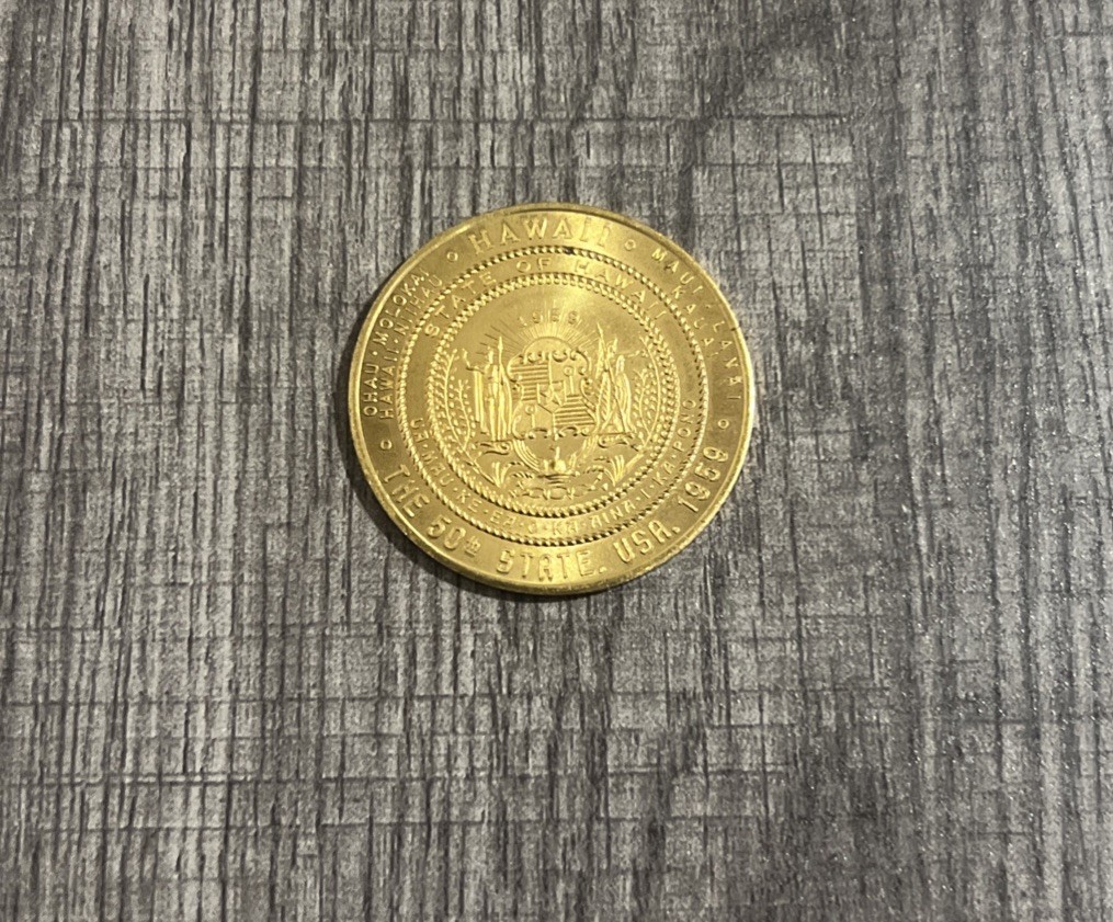 1959 Hawaii Statehood Medallion Medal Good for $1 In Trade 50th State ...