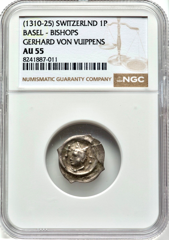 1310-1325 Basel Bishops GERHARD VON VUIPPENS Medieval Silver 1P Coin ...
