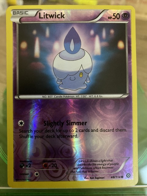 Pokémon TCG Litwick Steam Siege 48/114 Reverse Holo Common for sale ...