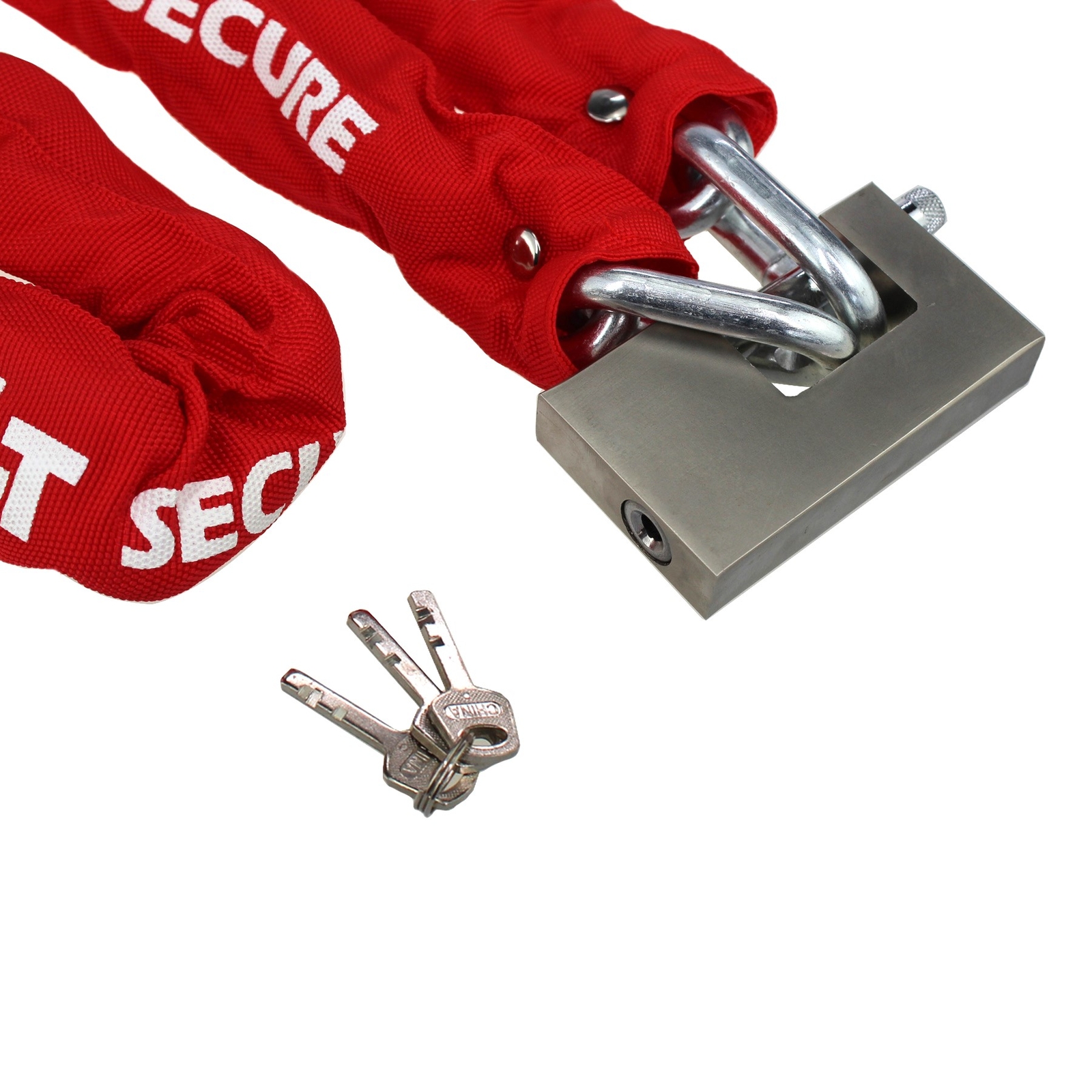 HEAVY DUTY STRONG MOTORCYCLE MOTORBIKE SECURITY 1.8M BOLT BIKE CHAIN ...