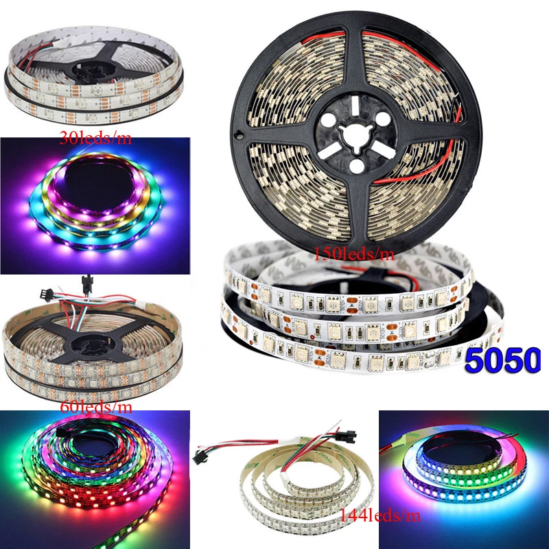 WS2812B LED Strip Addressable RGB LED Pixels Strip, 50% OFF